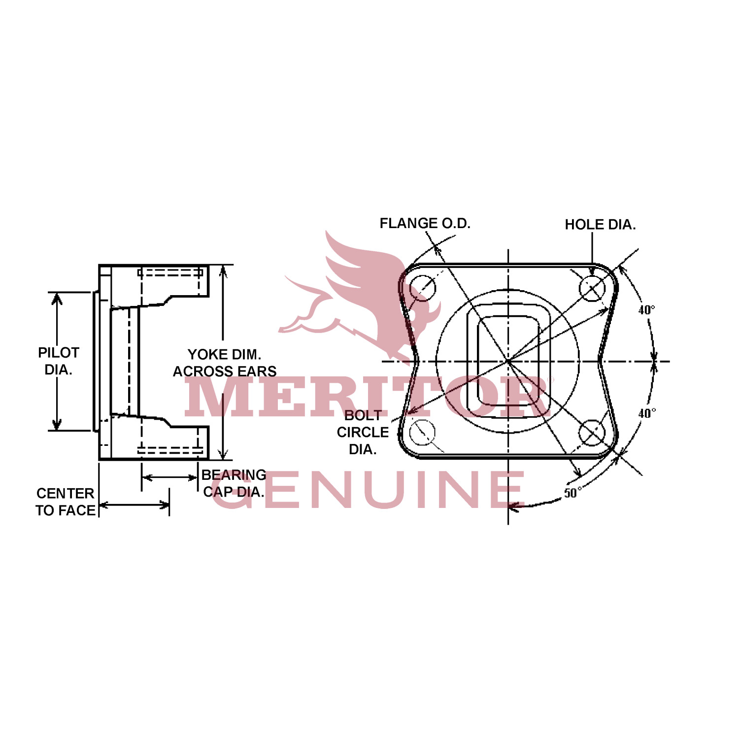 Meritor Drive Shaft Flange Yoke | Wofford Truck Parts